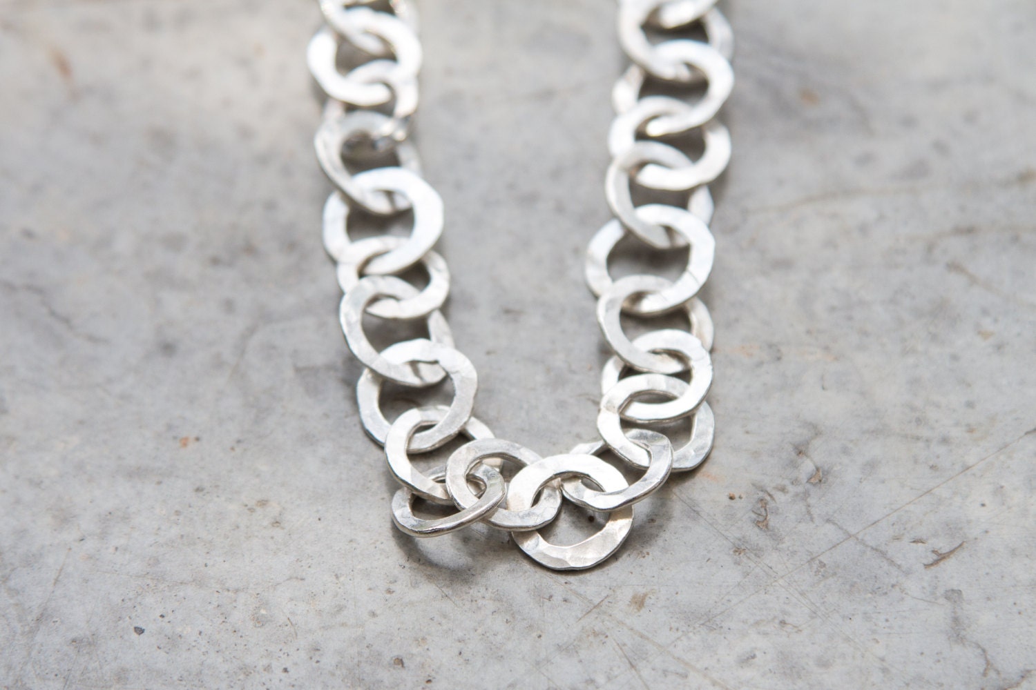 One of a Kind Fine Silver Chain. Rustic Silver Handmade Chain - Etsy Israel