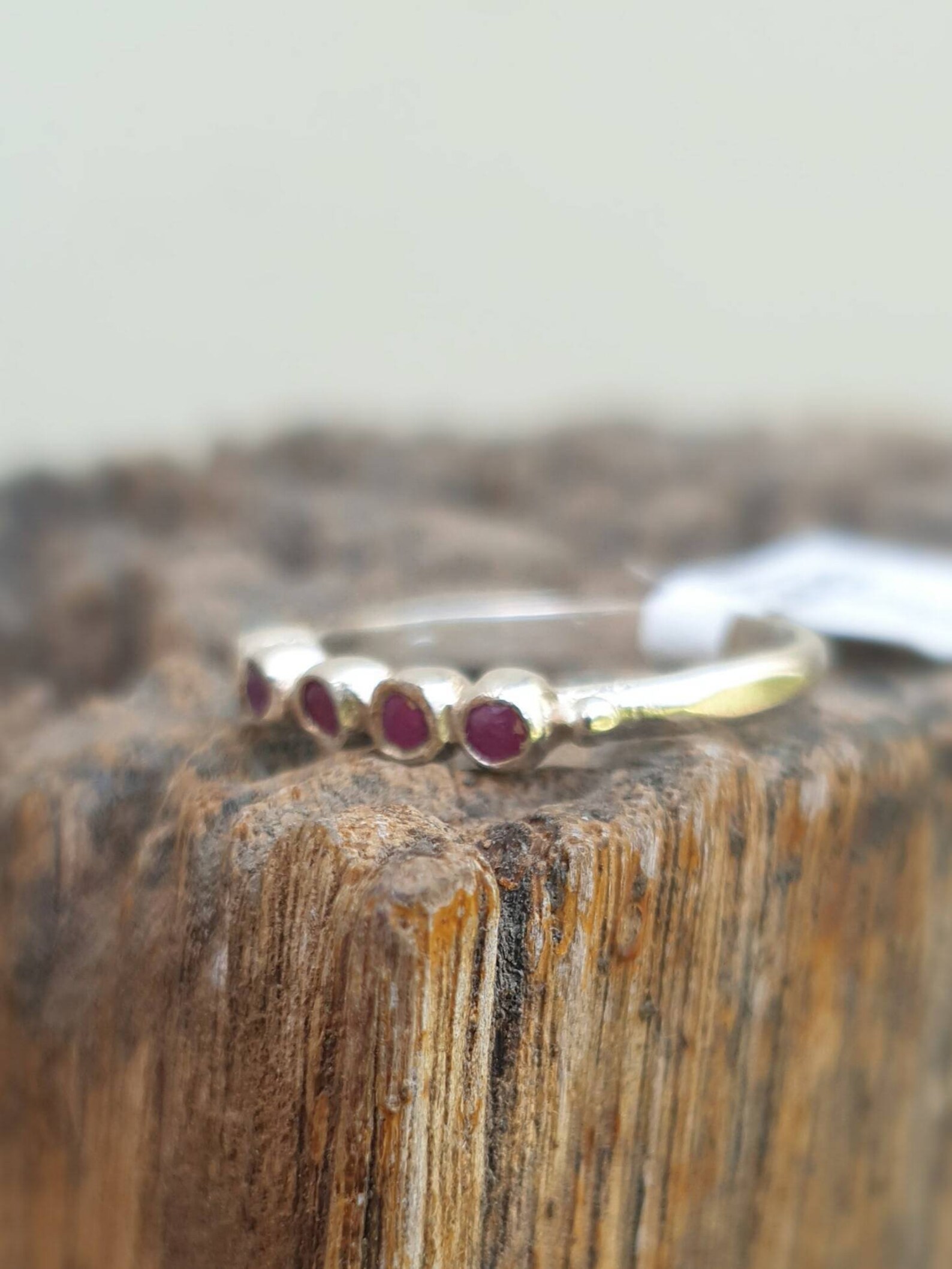 Silver Rubies Ring. Ruby Ring. Silver Ruby Band Ring. July - Etsy