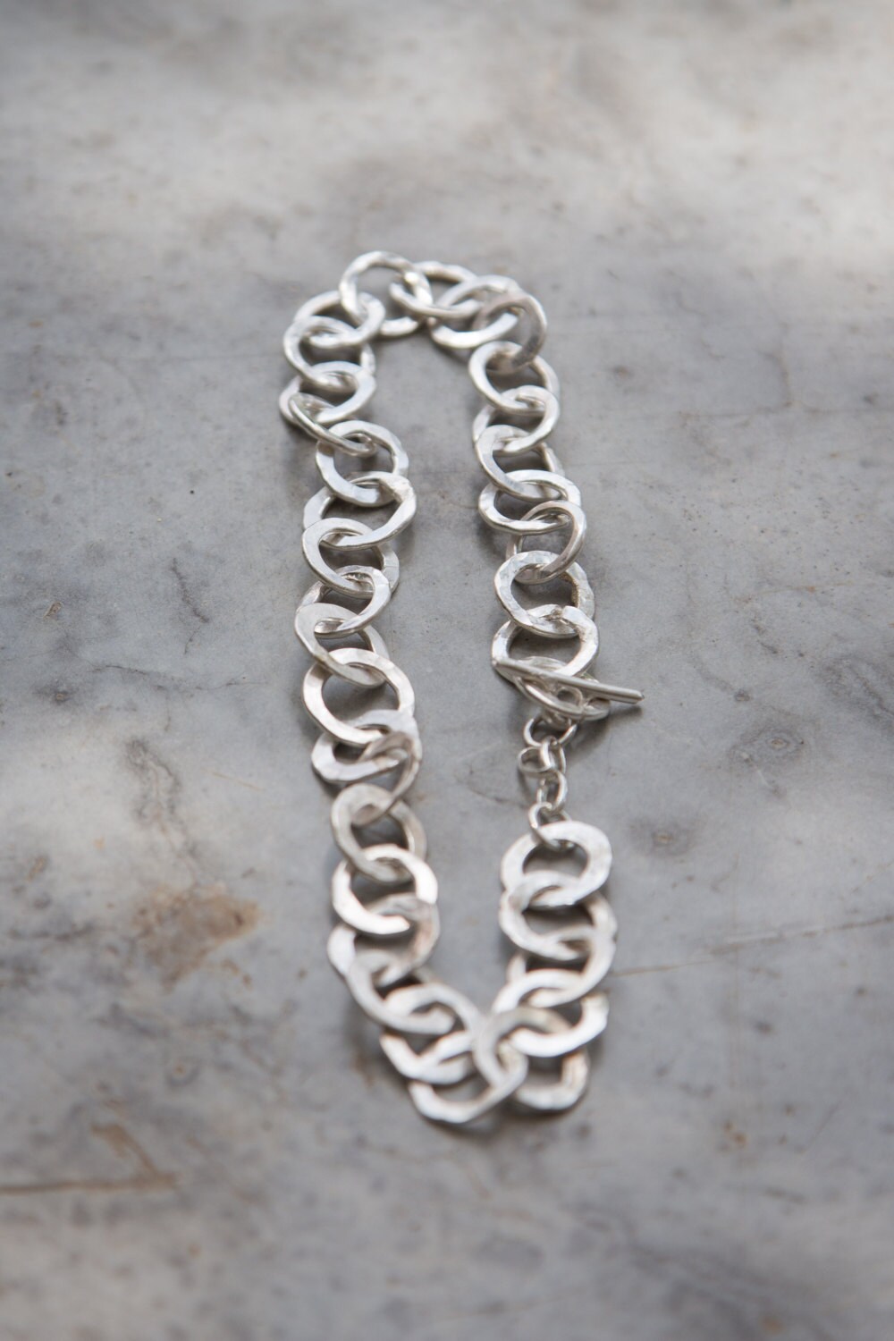 One of a Kind Fine Silver Chain. Rustic Silver Handmade Chain - Etsy Israel