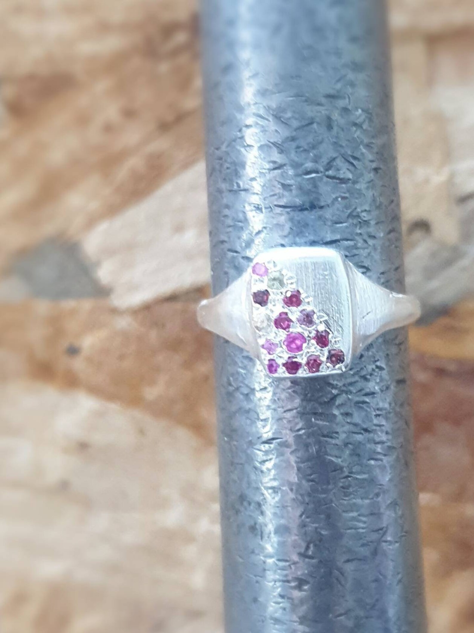 Square Saphire Ring. Sterling Silver Rectangular Pinky Ring. - Etsy