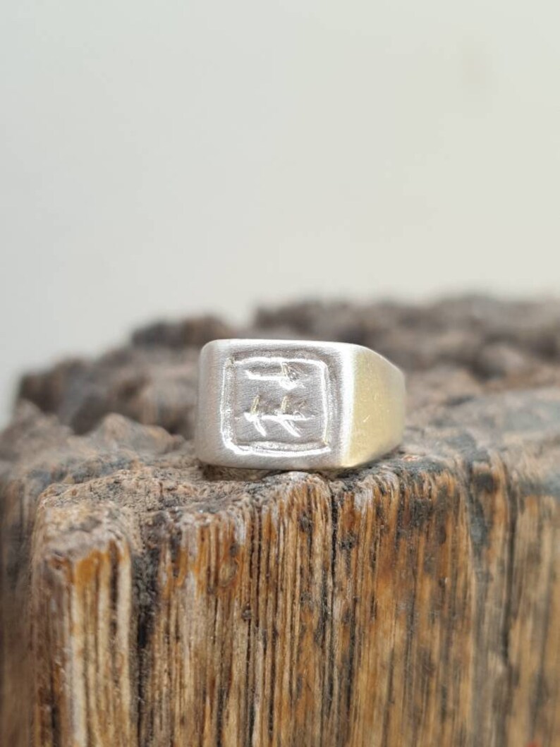 Pinky Seal Ring. Sterling Silver Ring. Signet Ring. Stamp - Etsy