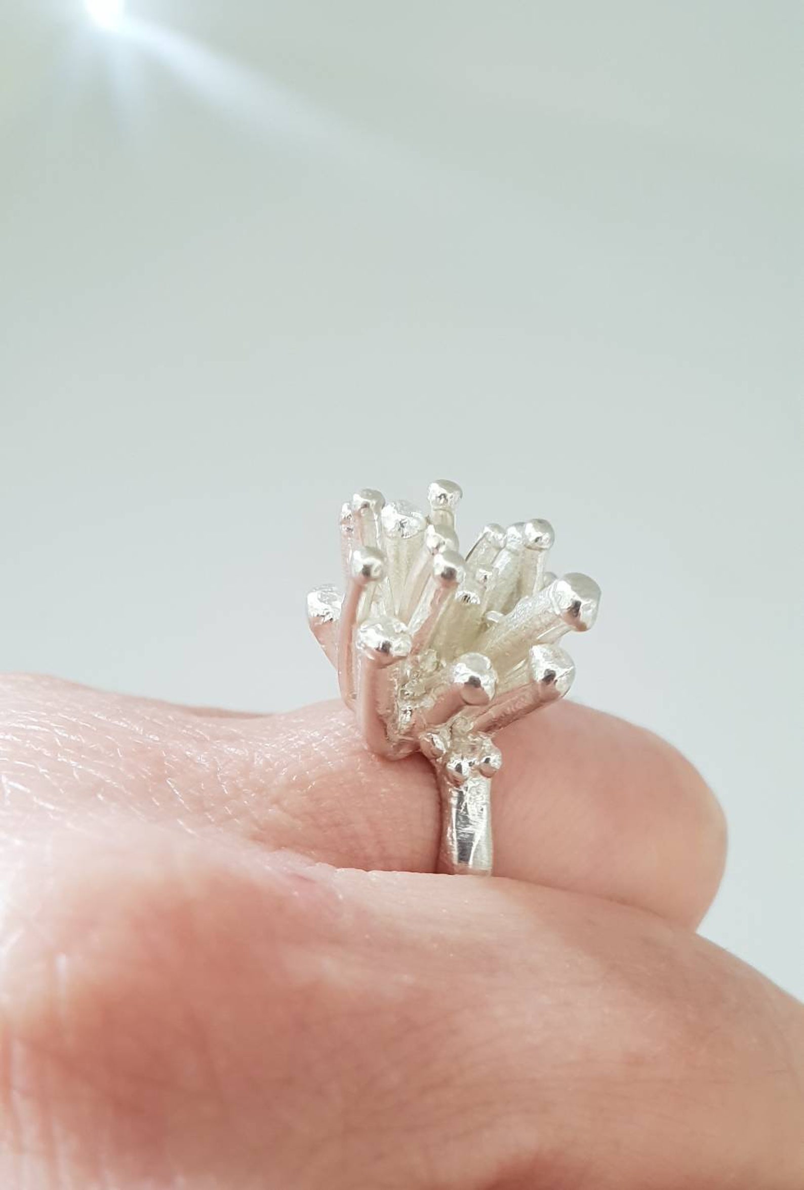 Statement silver splinter ring. Rough splinters ring. Sterling | Etsy