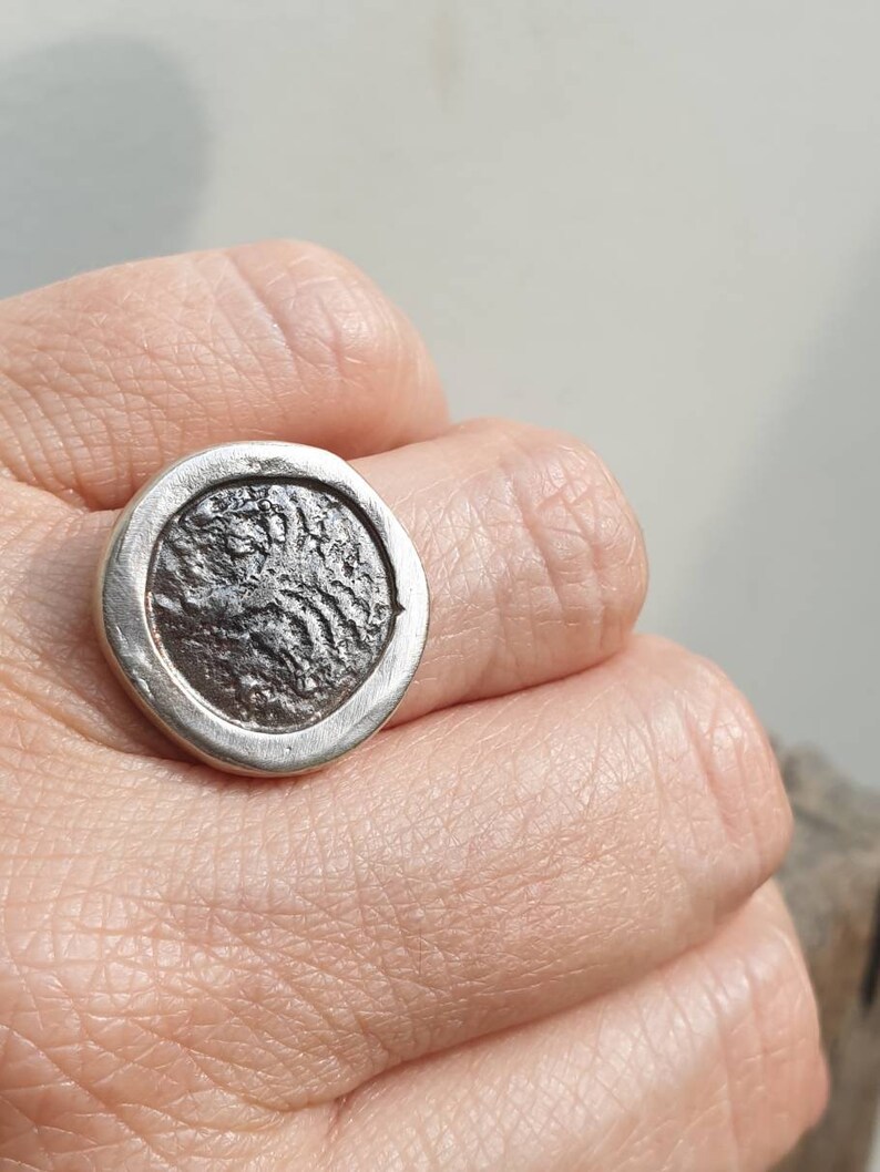 Sterling Silver Coin Ring. Coin Seal Ring. Stamp Ring. Signet - Etsy