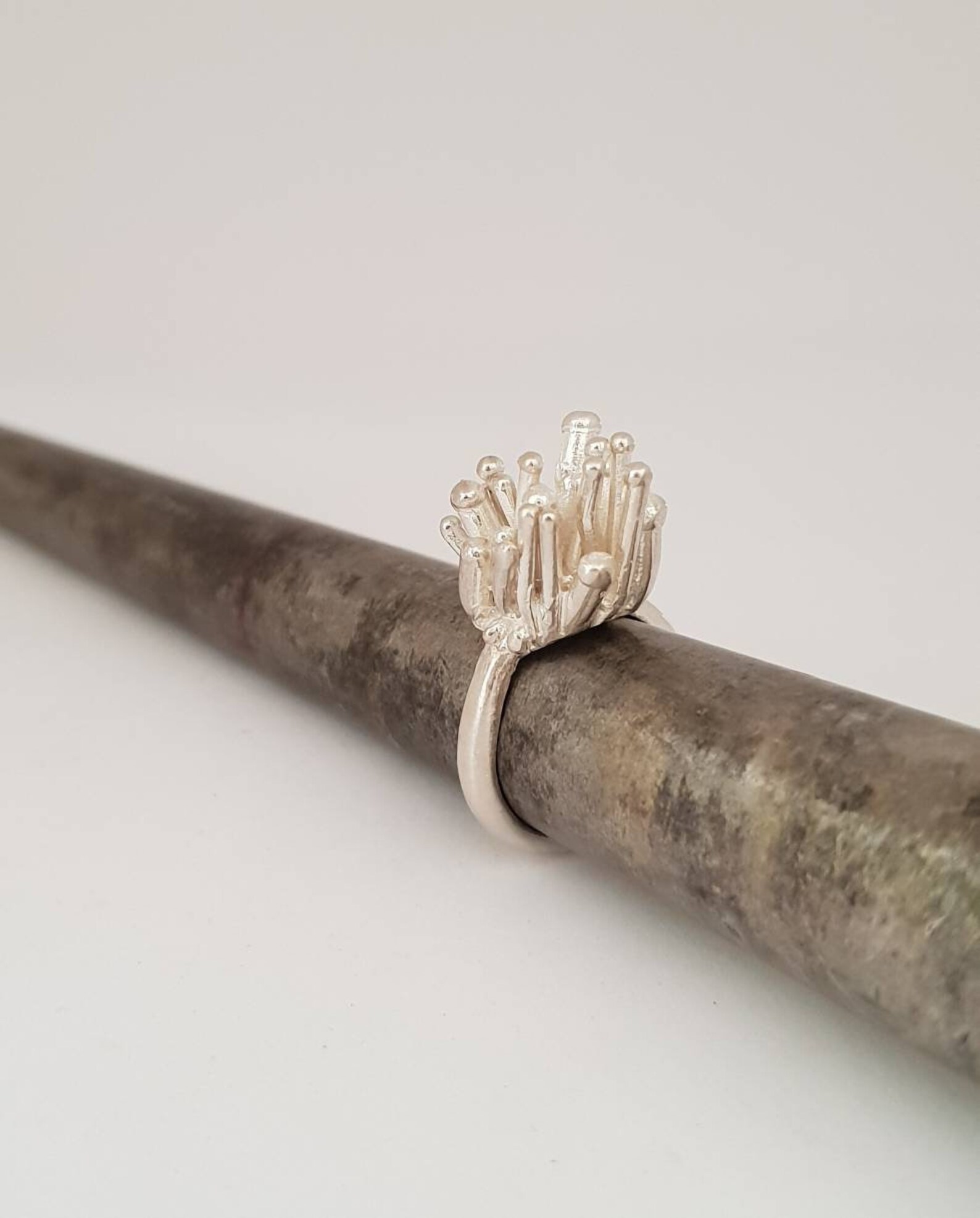 Statement silver splinter ring. Rough splinters ring. Sterling | Etsy