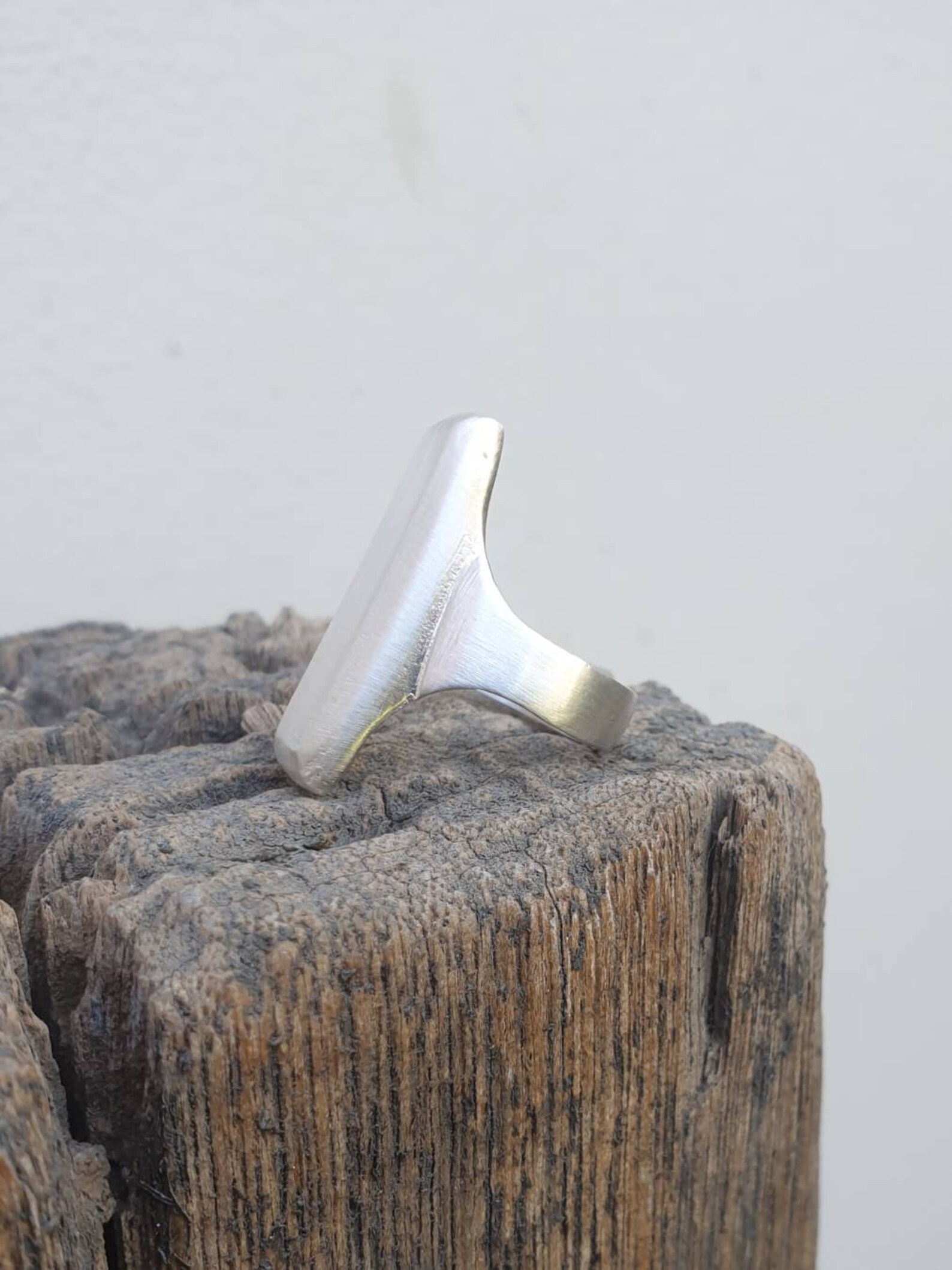 Rectangle ring. rectangle silver ring. Rectangular silver | Etsy