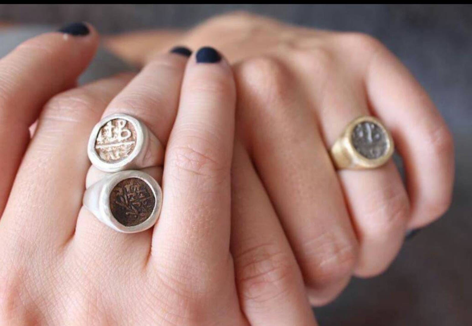 Coin Silver Seal Ring. Signet Ring. Stamp Ring. Signet Coin - Etsy