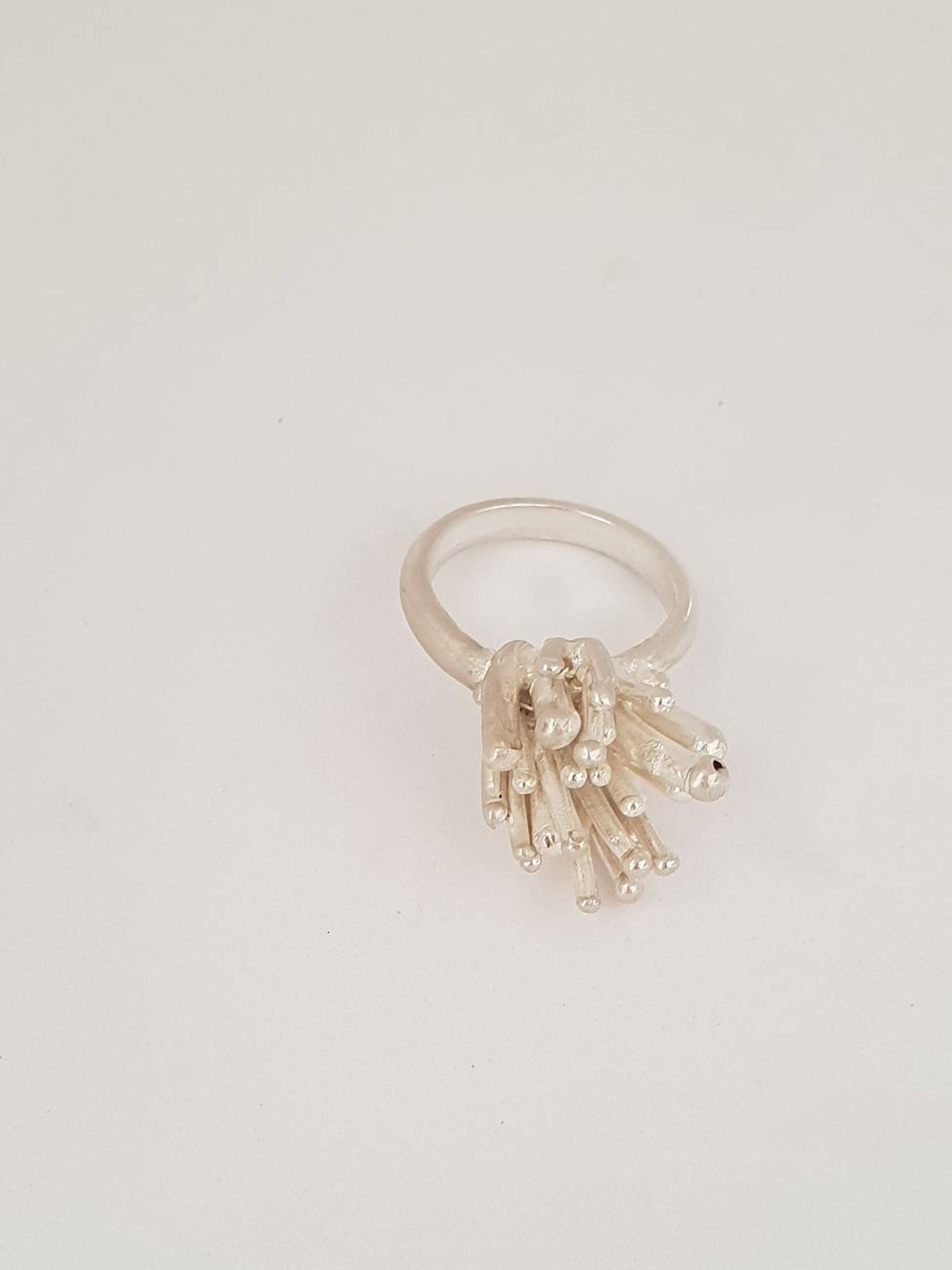 Statement silver splinter ring. Rough splinters ring. Sterling | Etsy