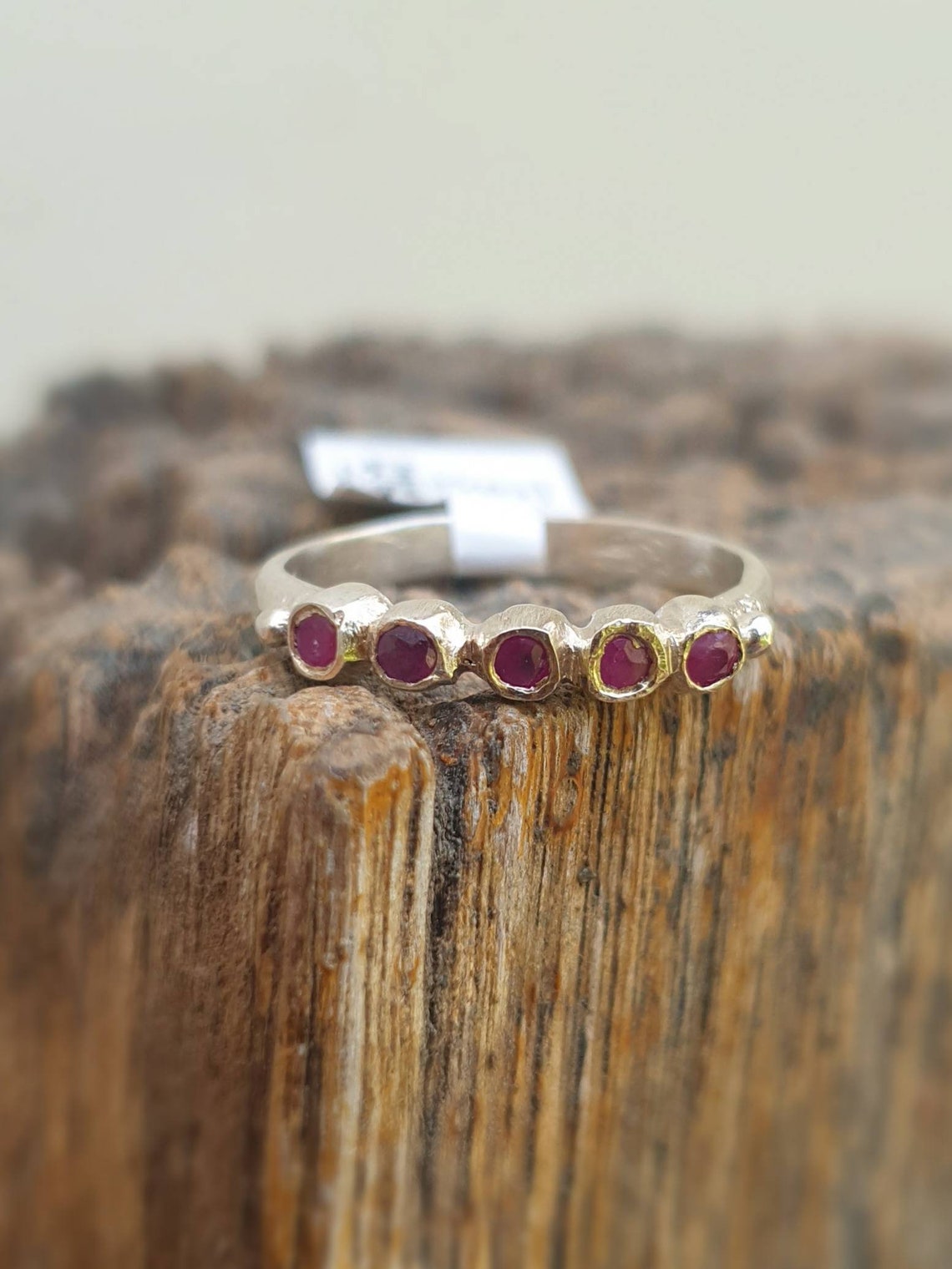 Silver Rubies Ring. Ruby Ring. Silver Ruby Band Ring. July - Etsy