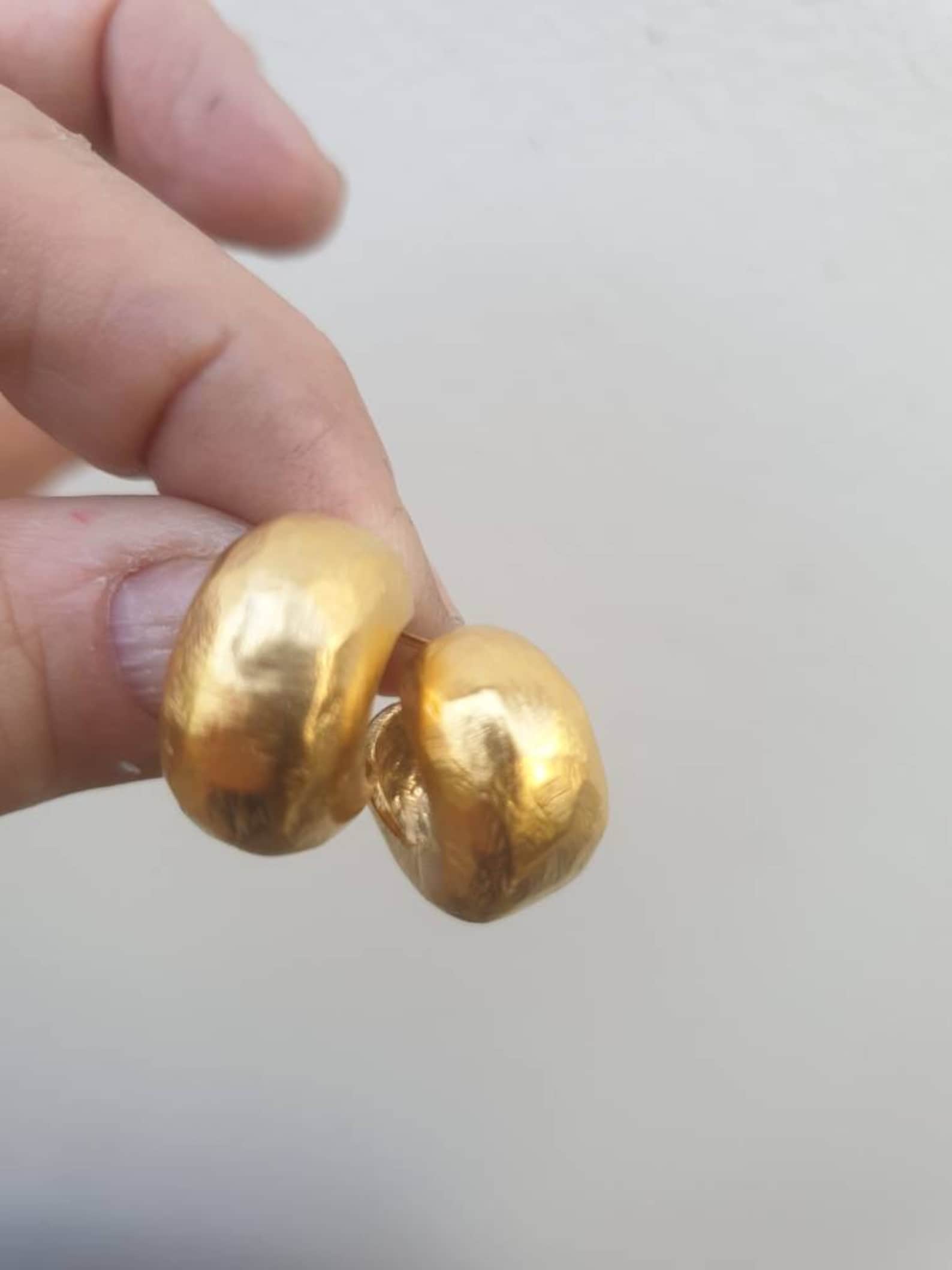 Chunky hoop earrings. Chunky Wide hoops. Gold hoops. Stud hoop | Etsy