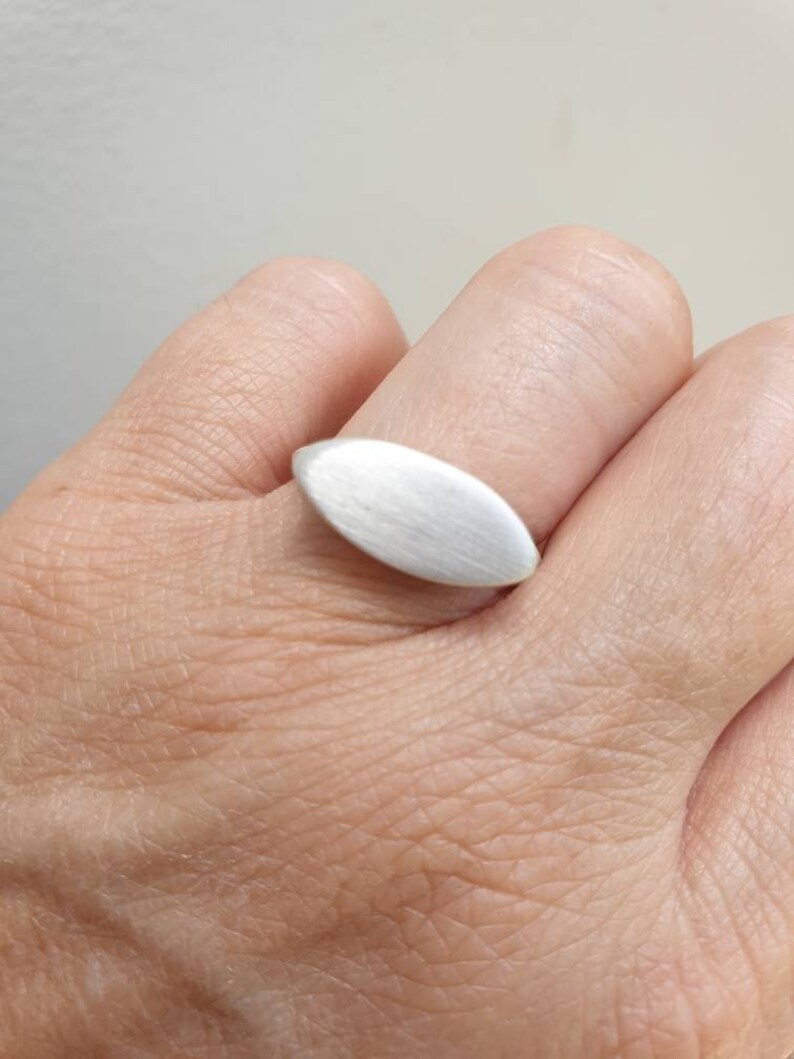 Silver Signet Ring. Eye Shape Ring. Marquise Ring. Sterling - Etsy