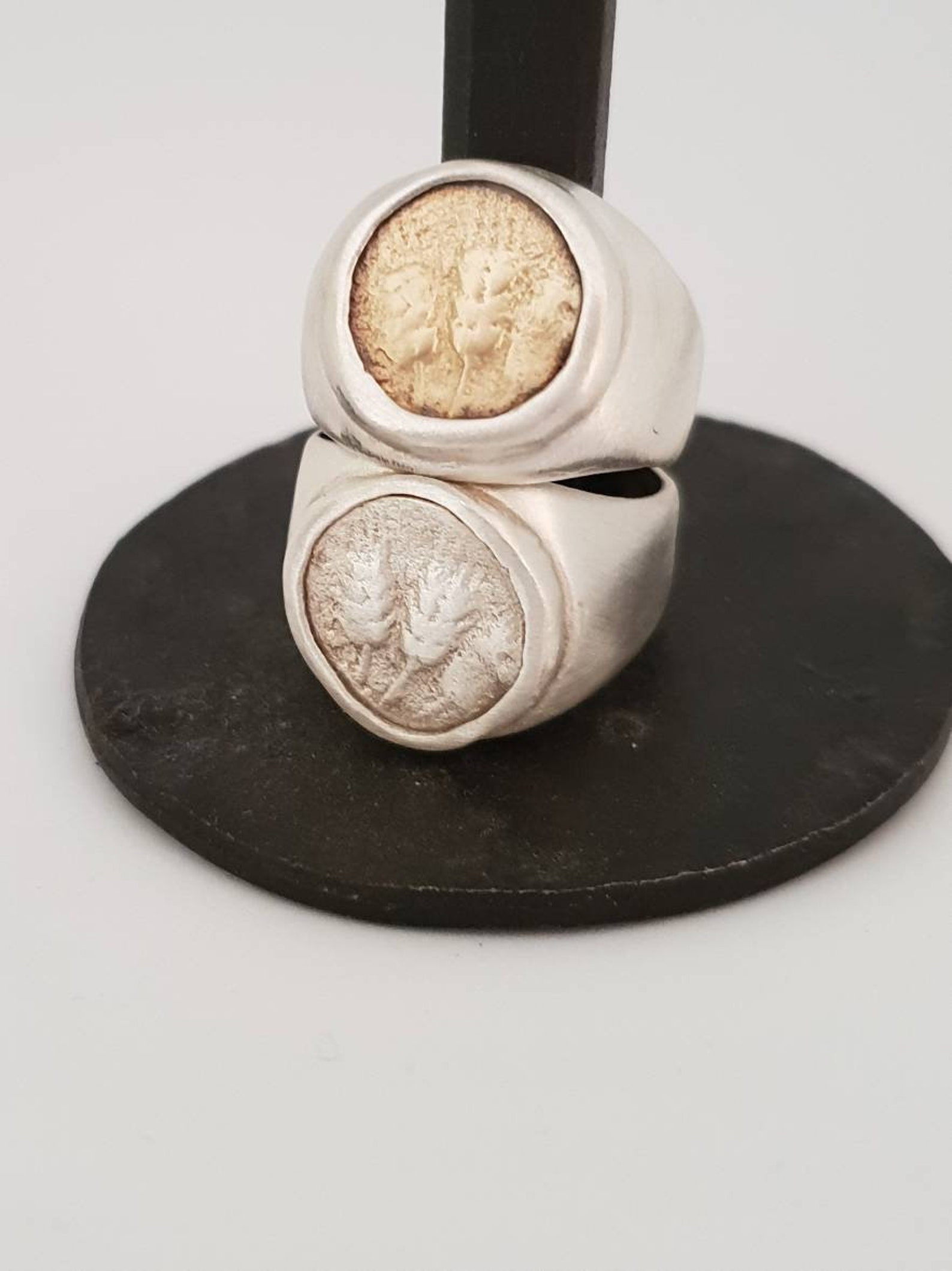 Signet Ring. Coin Ring. Silver Seal Ring. Brass Coin. Signet | Etsy