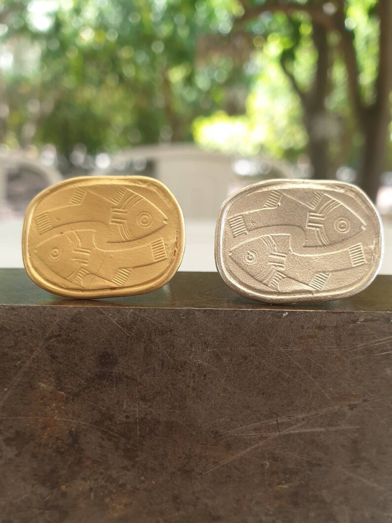 Gold Fish Signet Ring. Coin Gold Fish Ring. Pisces Ring. Fish | Etsy