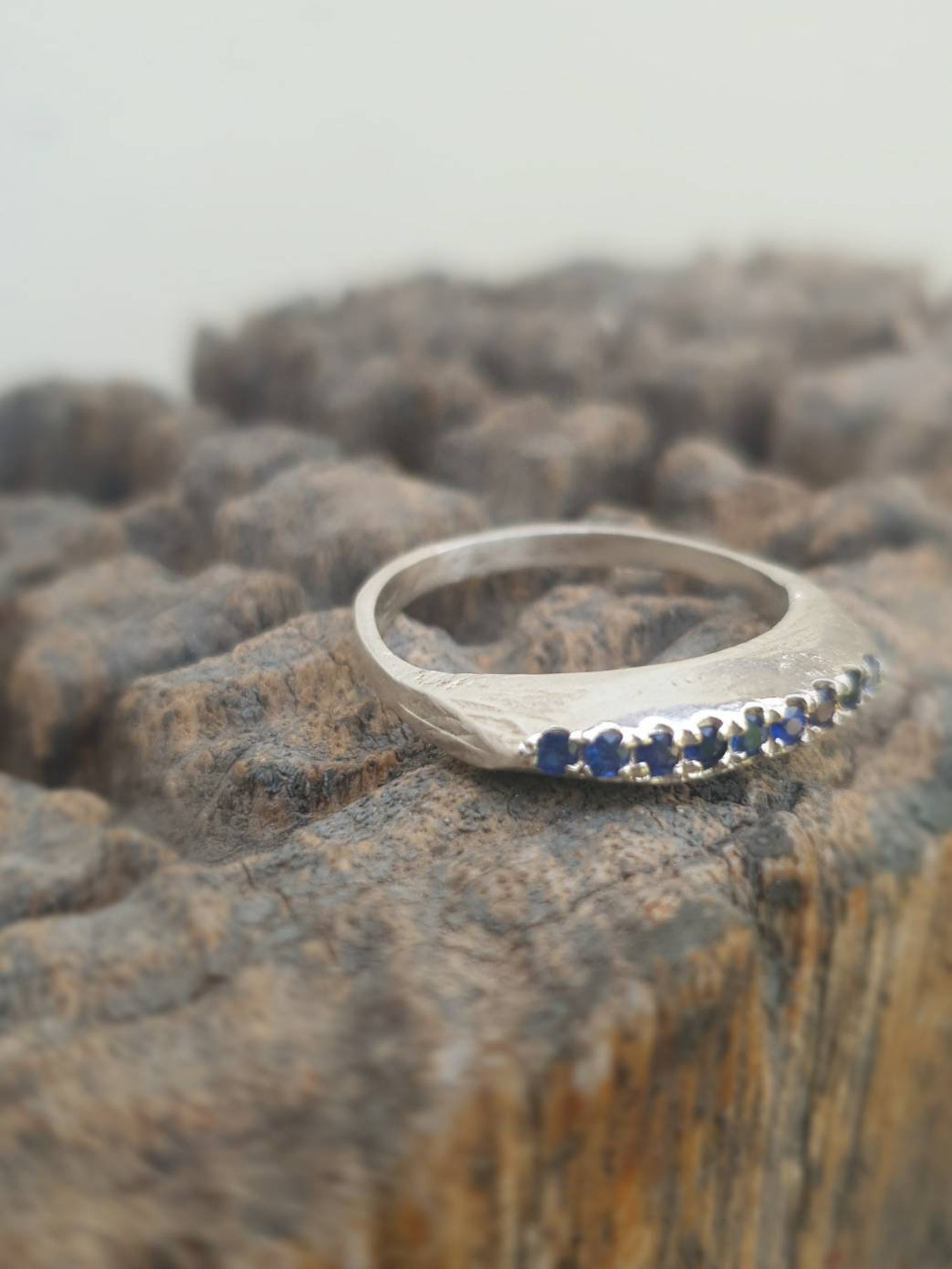 Sapphire Ring. Sapphire Sterling Silver Ring. Designer Ring. | Etsy