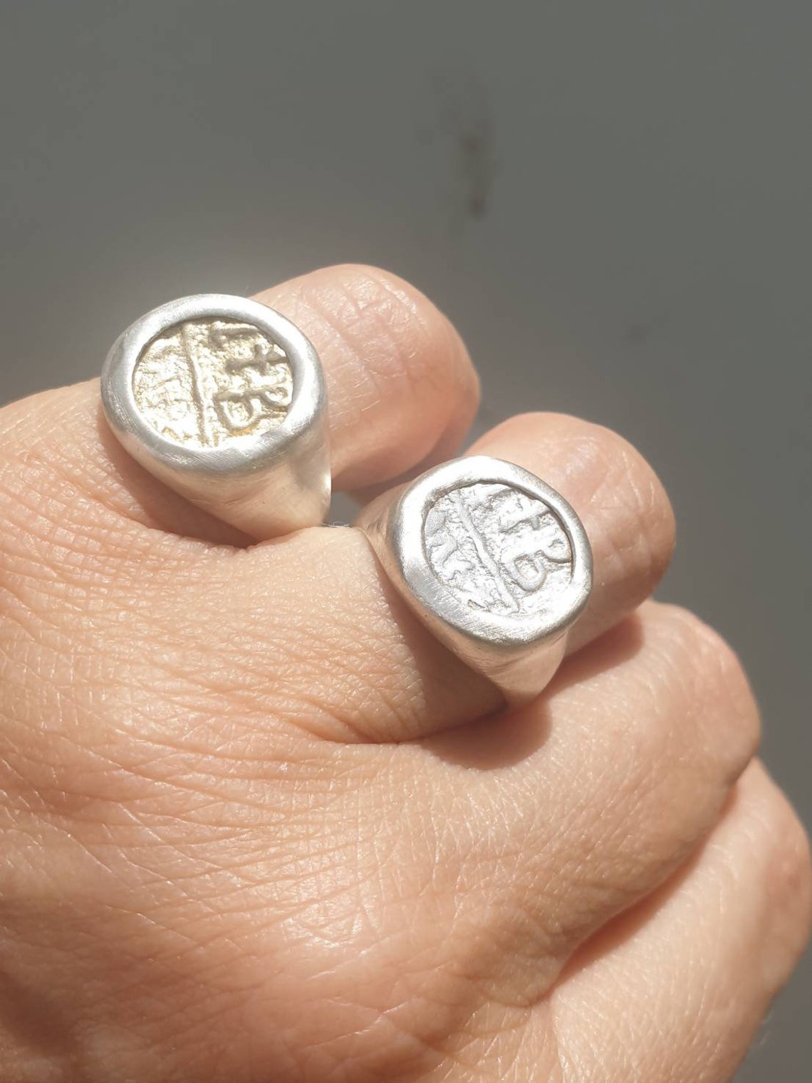Silver Coin Ring. Pinky Signet Seal Ring. Stamp Ring. Vintage - Etsy