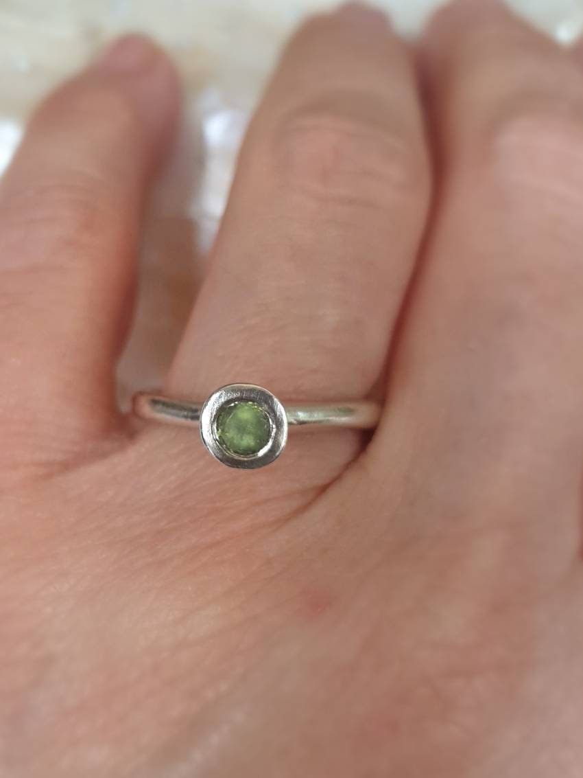 Sterling silver gemstone ring. Solitaire ring. Engagement | Etsy