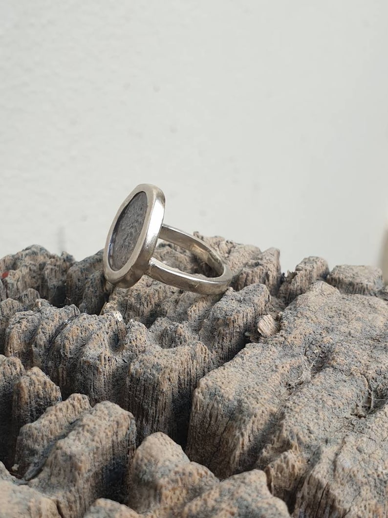 Sterling silver coin ring. Coin seal ring. stamp ring. signet | Etsy