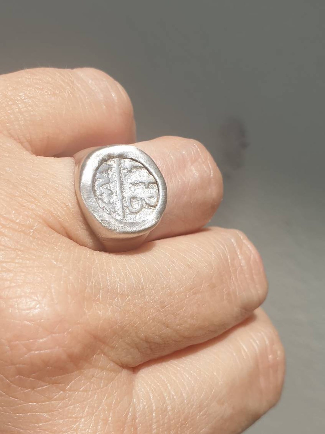 Silver Coin Ring. Pinky Signet Seal Ring. Stamp Ring. Vintage - Etsy
