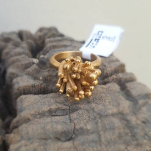 Statement Gold Splinter Ring. Rough Splinters Ring. Gold Big Ring. - Etsy