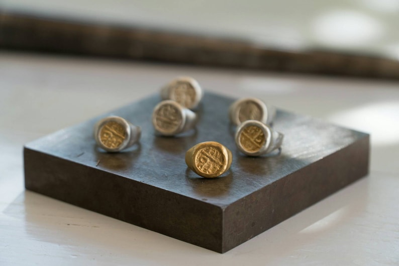 Coin Silver Seal Ring. Signet Ring. Stamp Ring. Signet Coin - Etsy