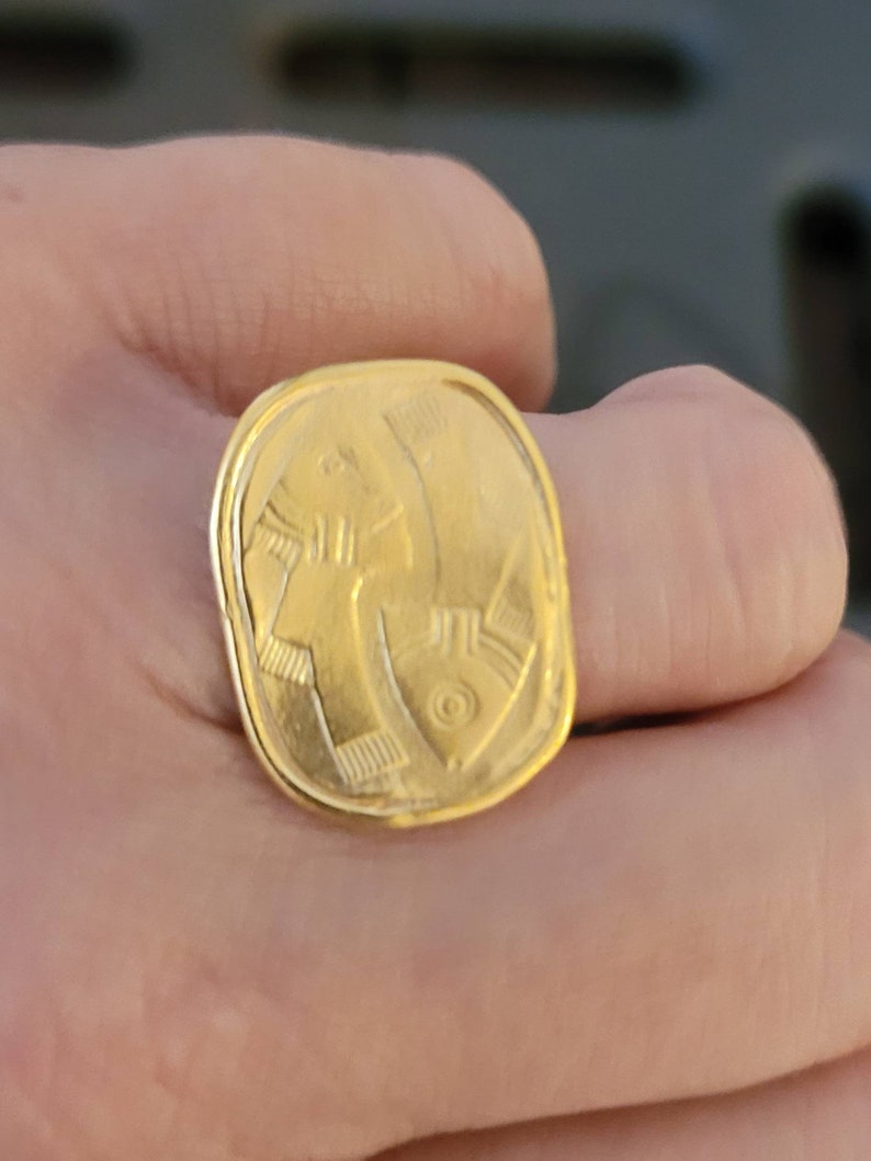Gold Fish Signet Ring. Coin Gold Fish Ring. Pisces Ring. Fish - Etsy