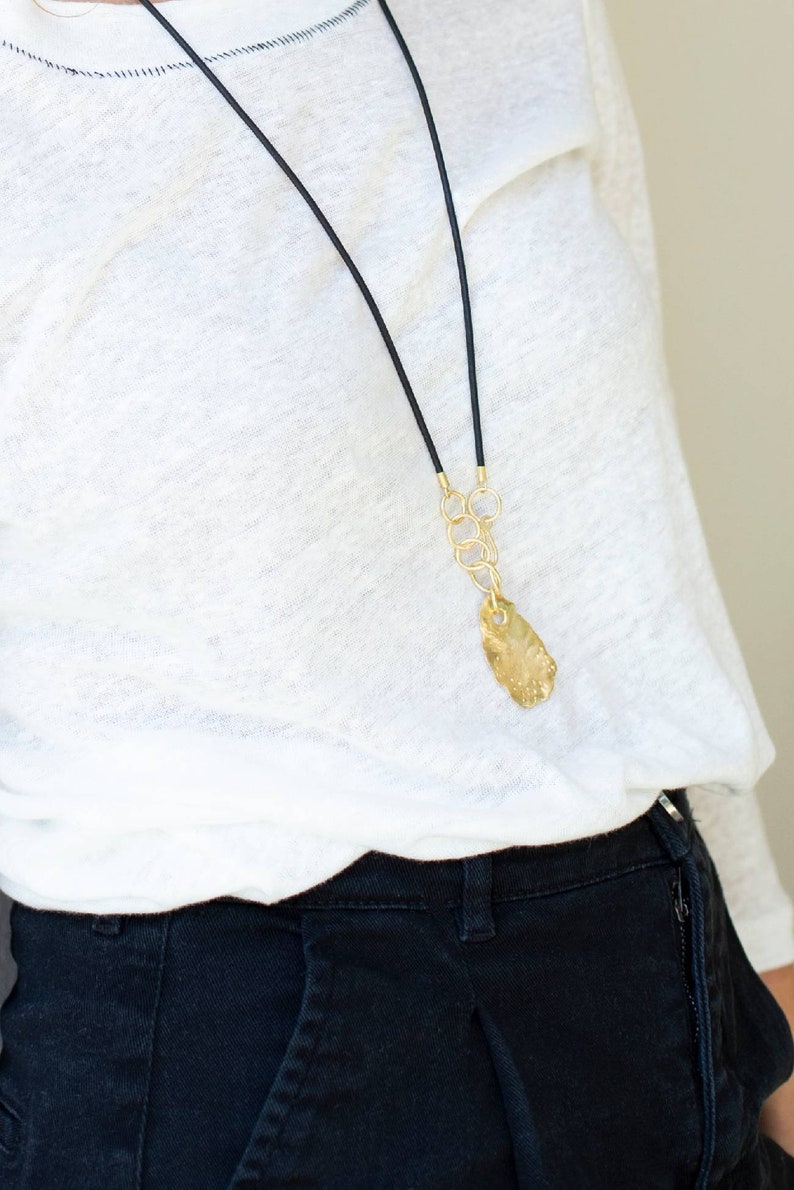 Gold Statement Pendant Necklace. A Long Pendant Necklace. Long - Etsy