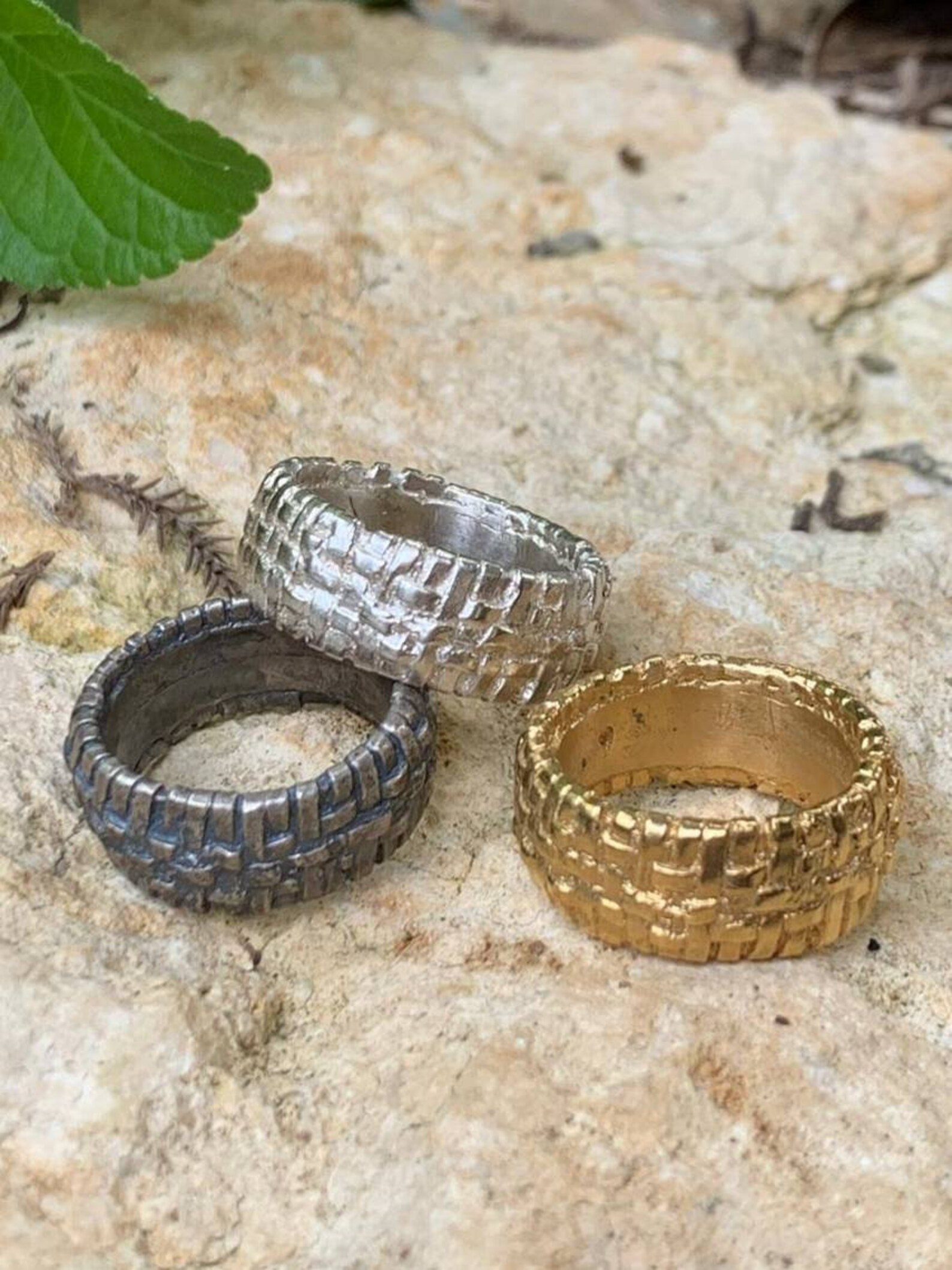 Silver textured band ring. Weaved ring. Rustic silver Ring. | Etsy