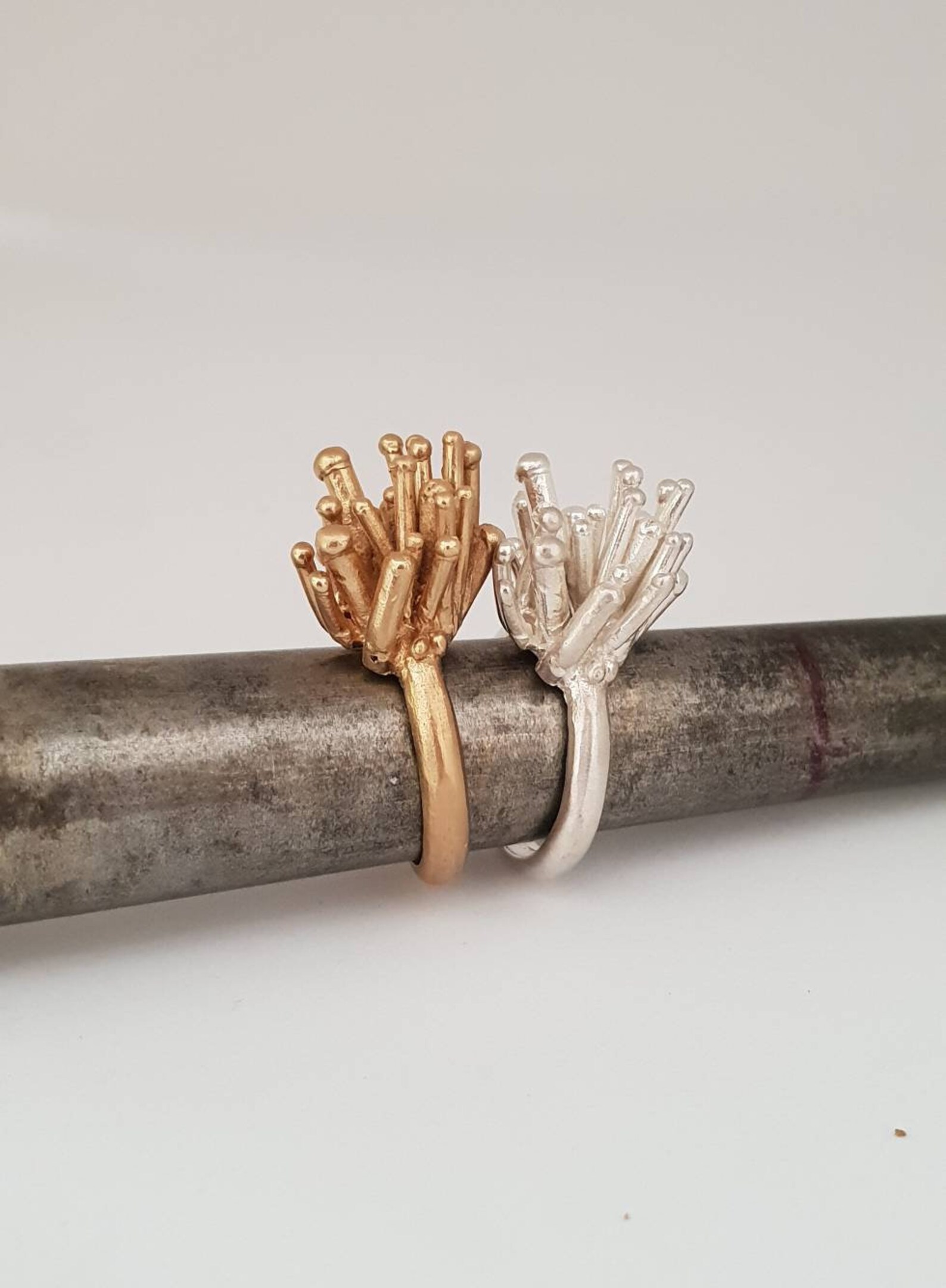 Statement silver splinter ring. Rough splinters ring. Sterling | Etsy