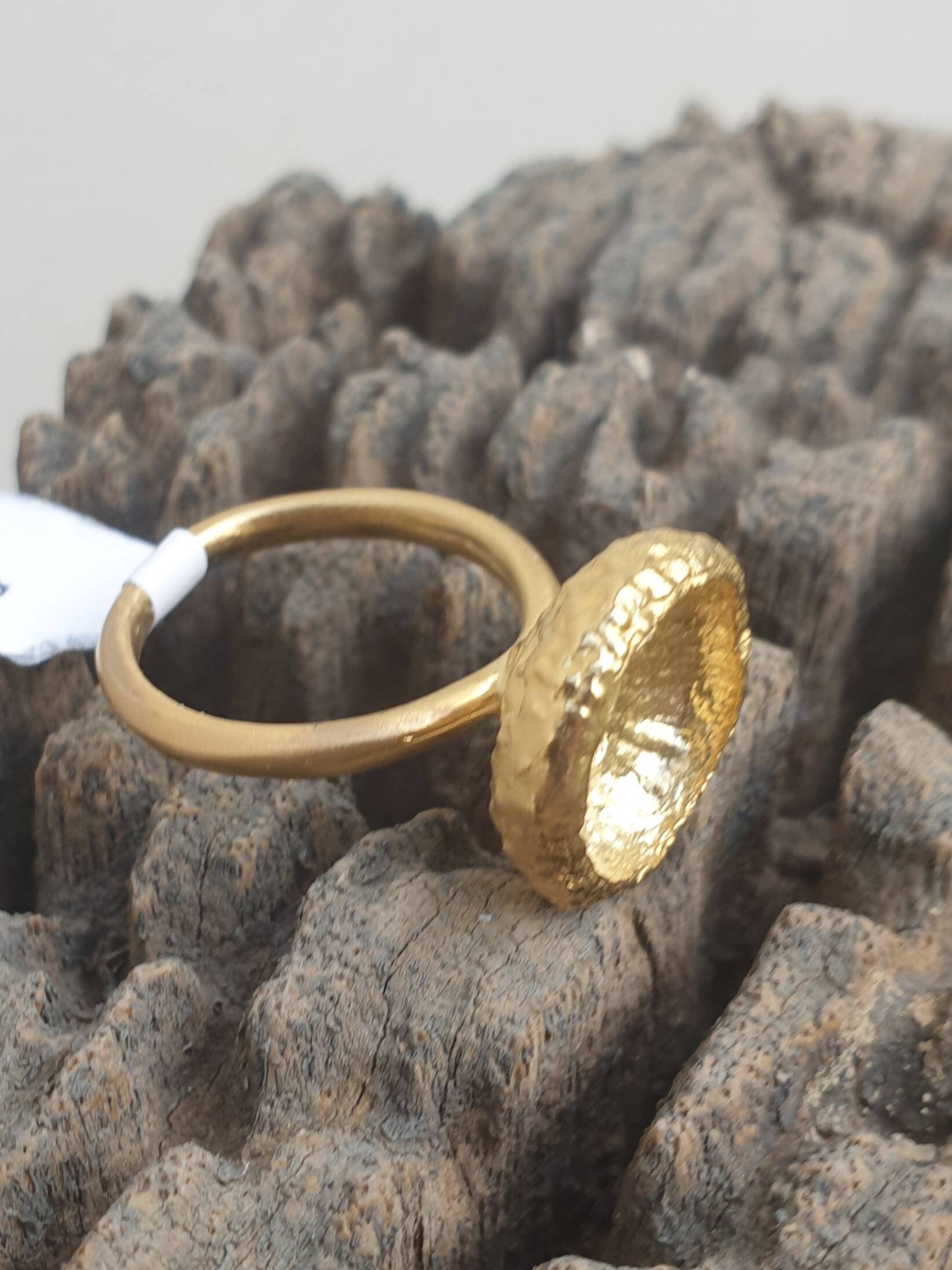 Gold acorn ring. Oak nut ring. nature forest jewelry. woodland | Etsy