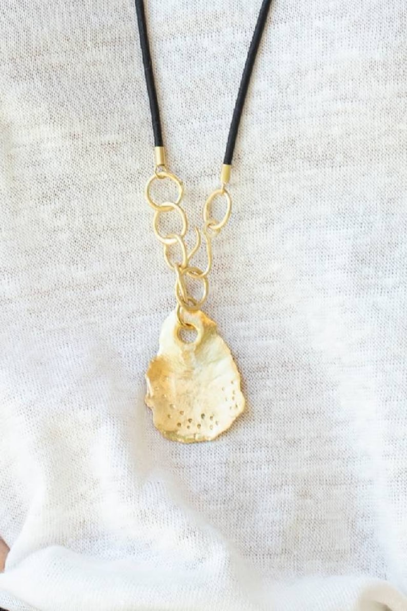 Gold Statement Pendant Necklace. A Long Pendant Necklace. Long - Etsy