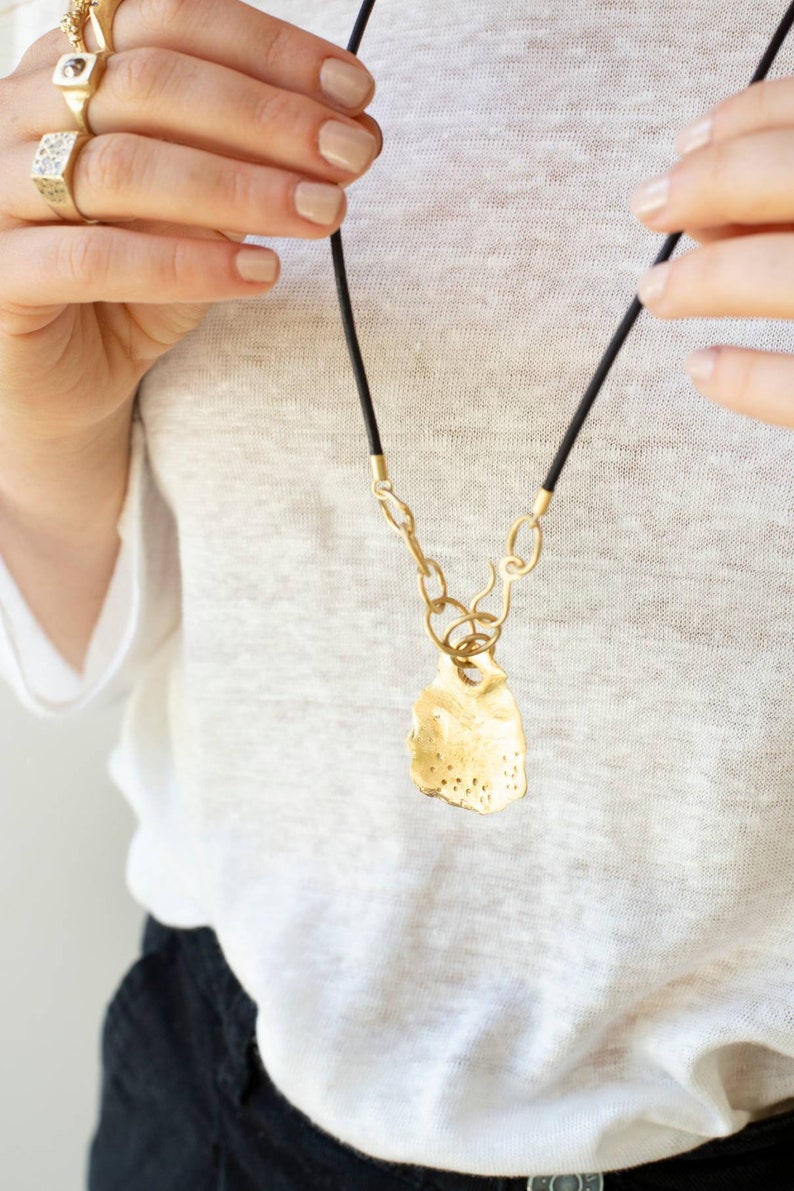 Gold Statement Pendant Necklace. A Long Pendant Necklace. Long - Etsy