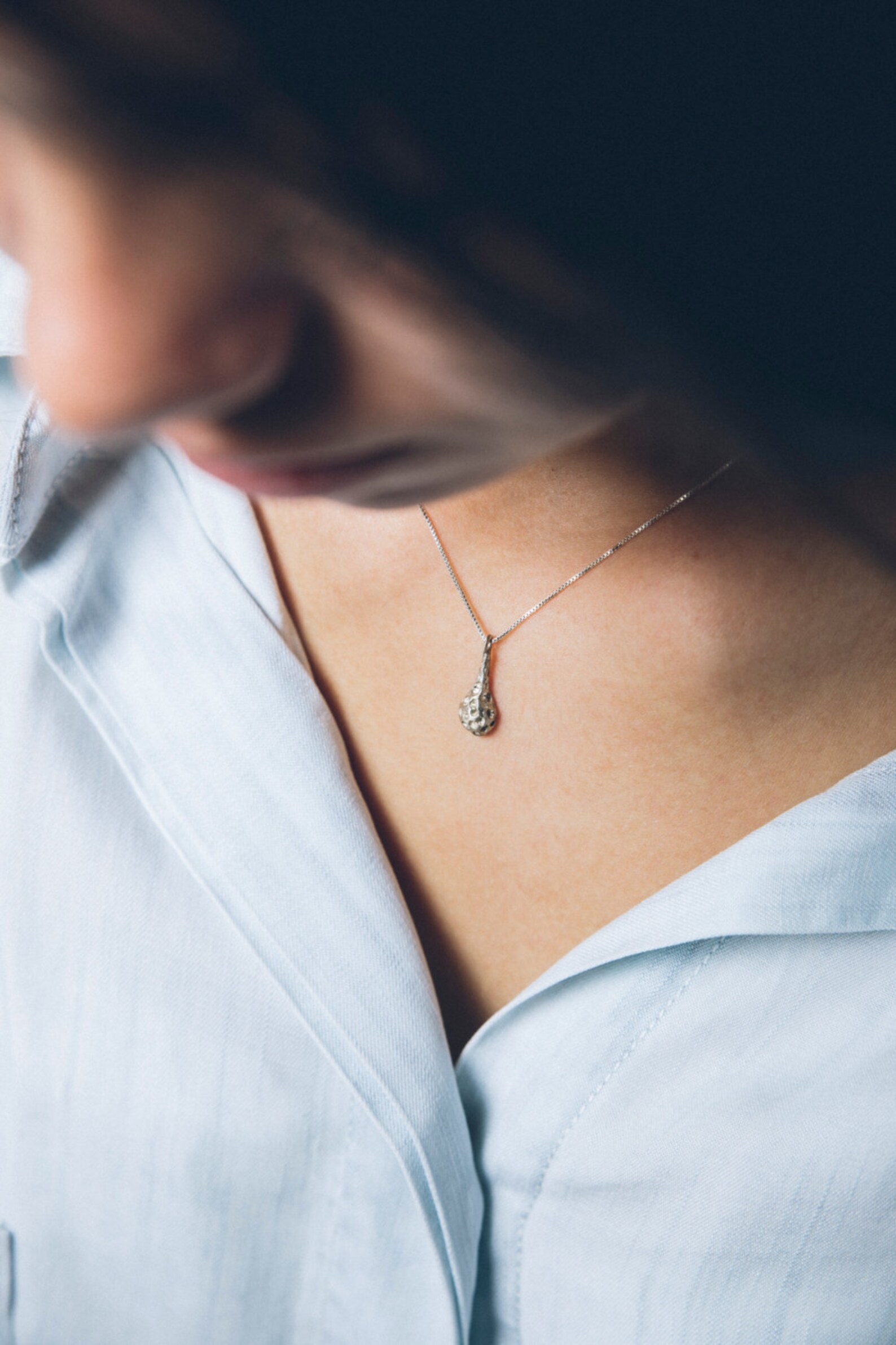 Sterling Silver Teardrop Necklace.designer Drop Pendant. - Etsy Israel