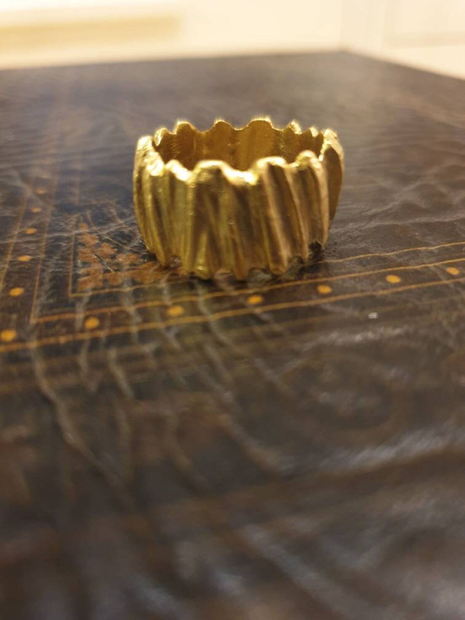 Textured Band Ring. Rustic Gold Ring. Solid Wide Band. - Etsy
