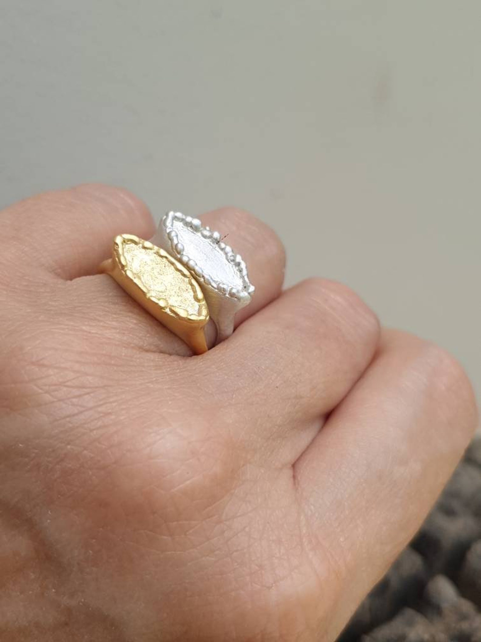 Eye Shape Ring. Marquise Shape Ring. Gold Ring. Signet Ring. - Etsy