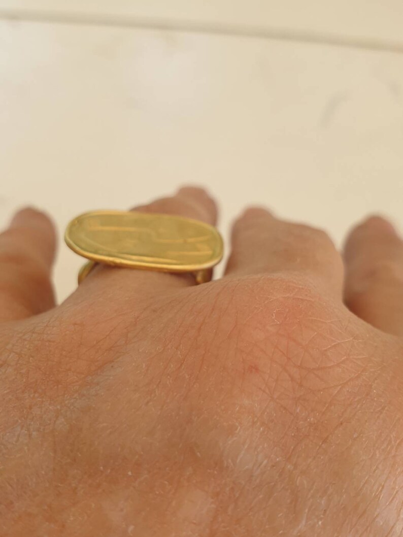 Gold Fish Signet Ring. Coin Gold Fish Ring. Pisces Ring. Fish | Etsy
