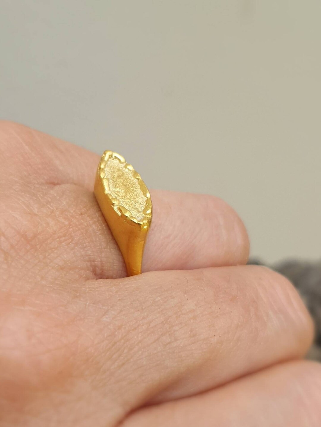 Eye Shape Ring. Marquise Shape Ring. Gold Ring. Signet Ring. Stamp Ring ...