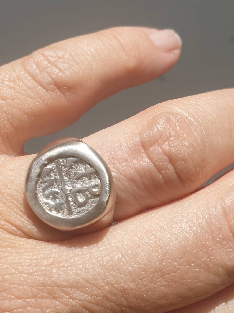 Coin Silver Seal Ring. Signet Ring. Stamp Ring. Signet Coin - Etsy