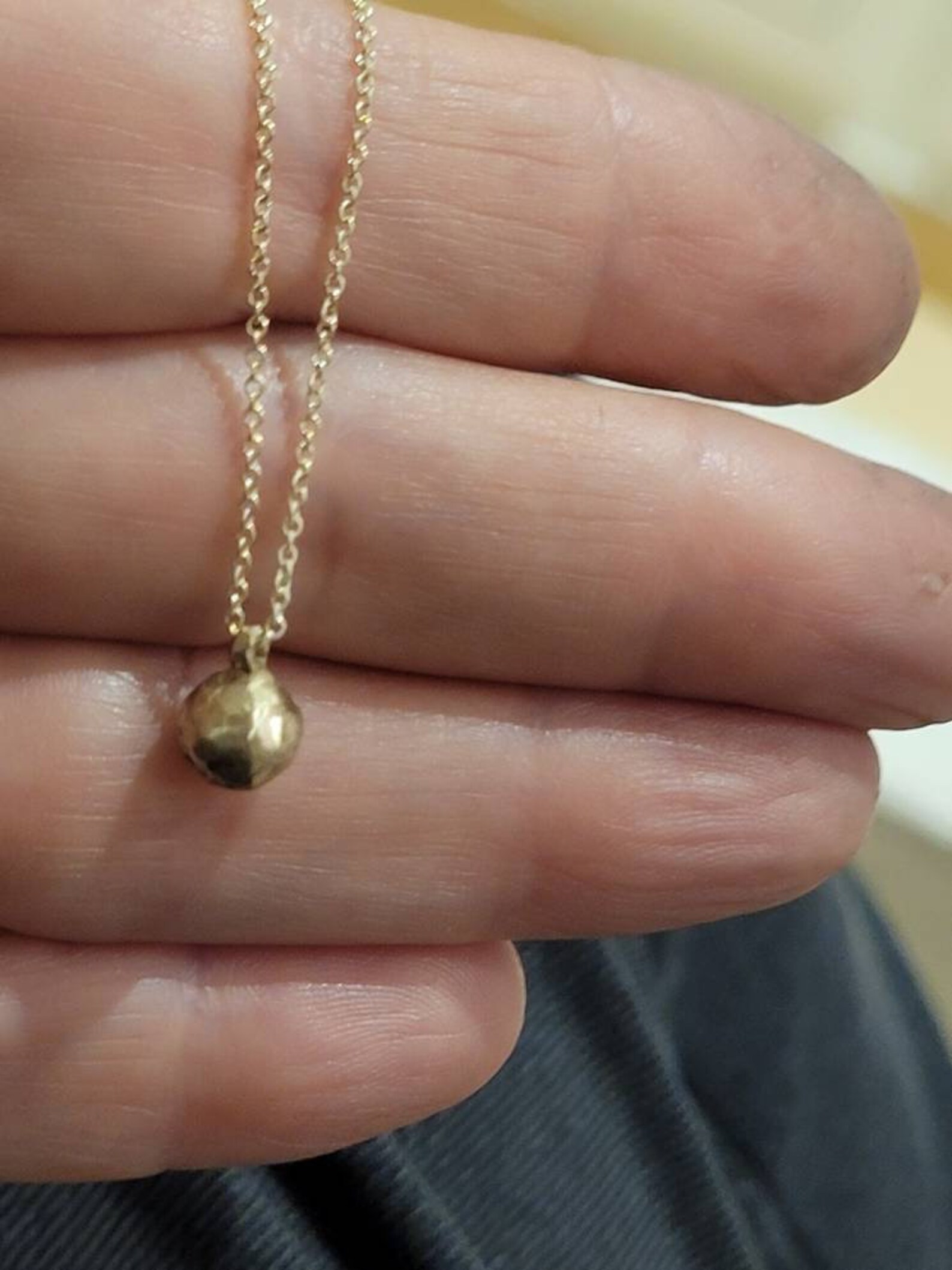 14 Karat Solid Gold Ball Pendant Necklace. Gold Ball Necklace. - Etsy