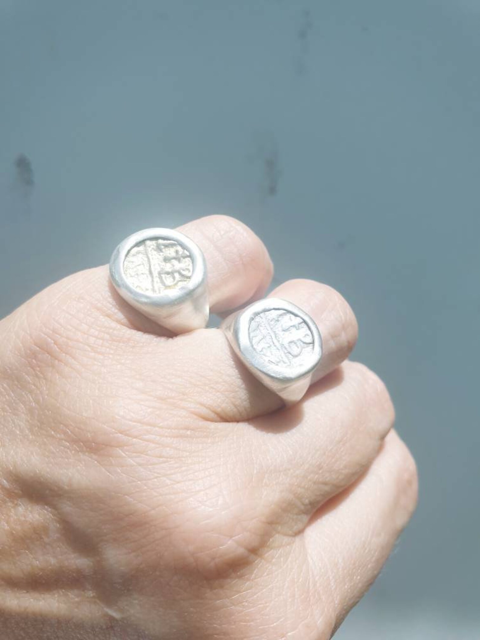 Coin Silver Seal Ring. Signet Ring. Stamp Ring. Signet Coin - Etsy