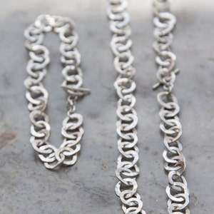 One of a kind fine silver chain. rustic silver handmade chain | Etsy