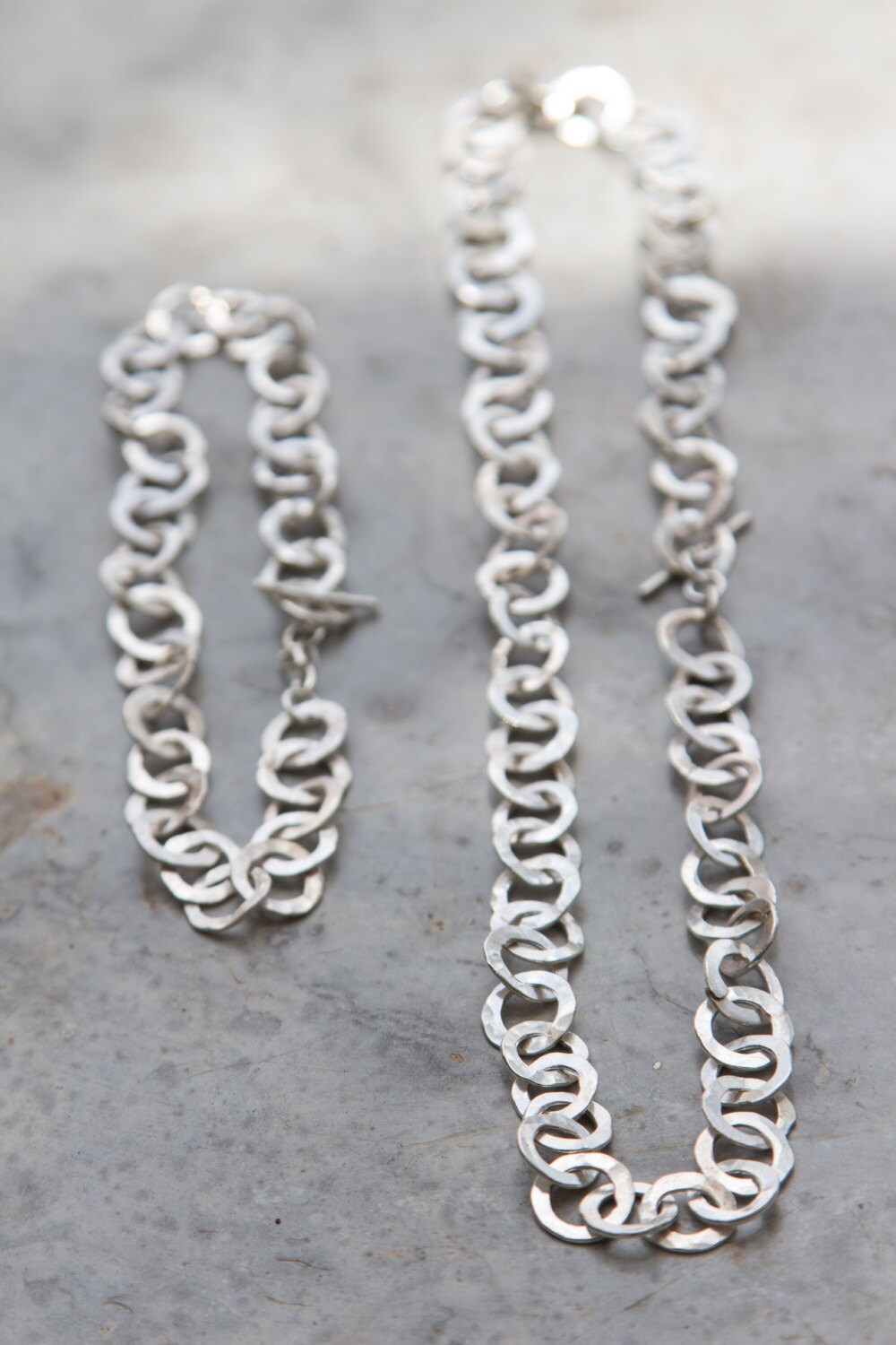 One of a Kind Fine Silver Chain. Rustic Silver Handmade Chain - Etsy Israel