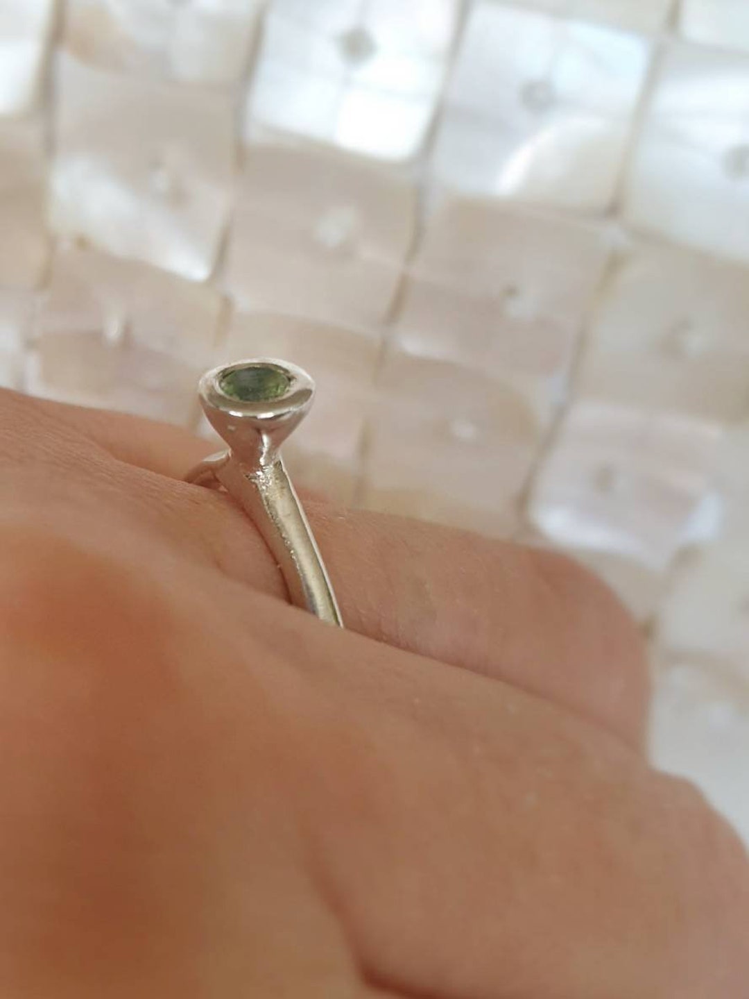 Sterling Silver Gemstone Ring: Minimalist Solitaire Birthstone - Etsy