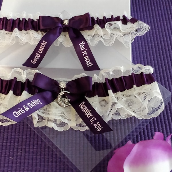 Purple Bridal Garter - Etsy
