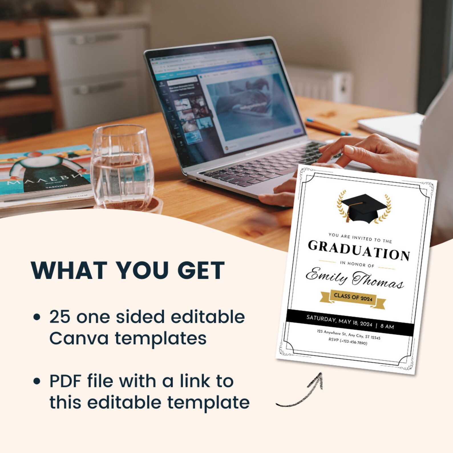 Graduation Invitation 2024 Template, Graduation Party Invite, College ...