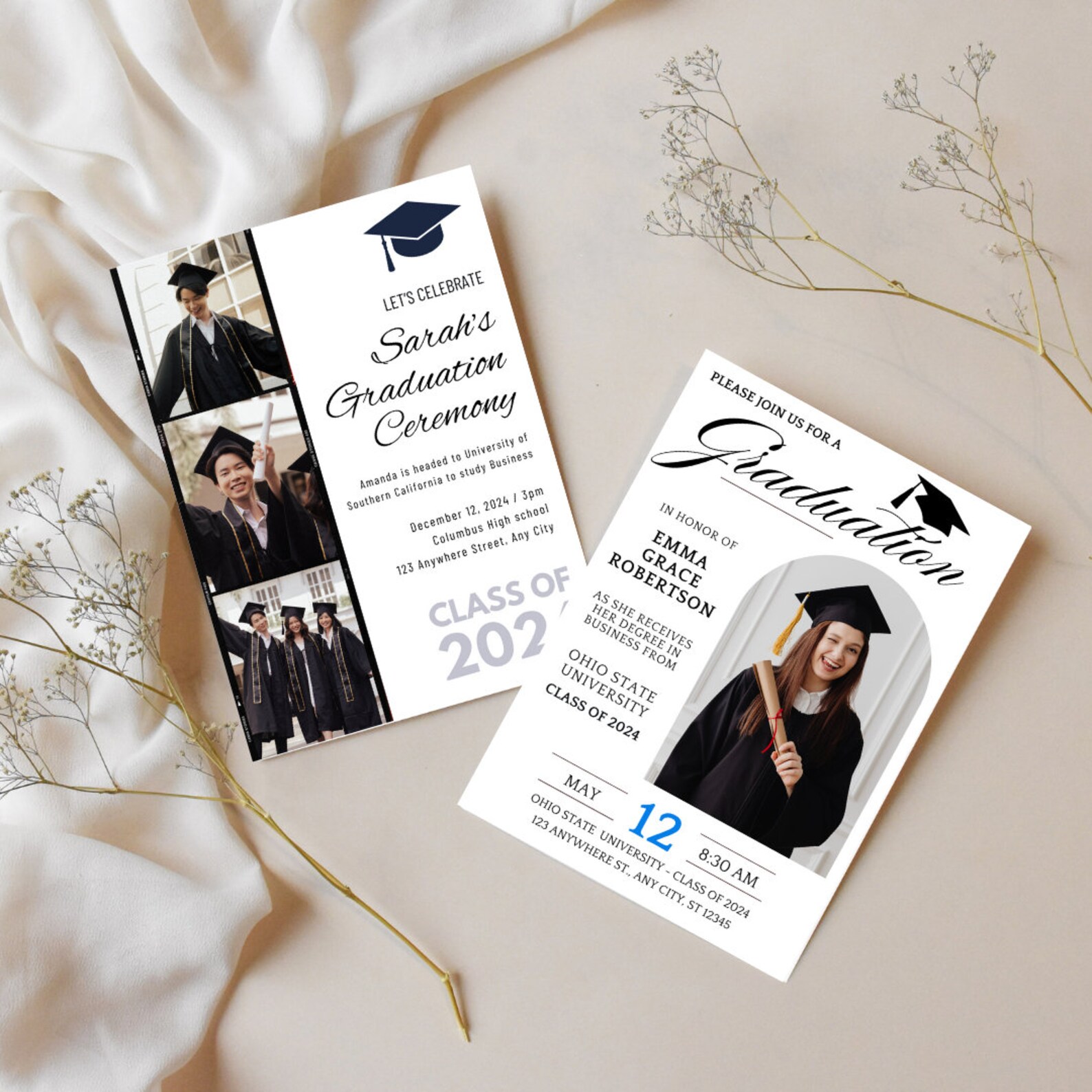 Graduation Invitation 2024 Template, Graduation Party Invite, College ...