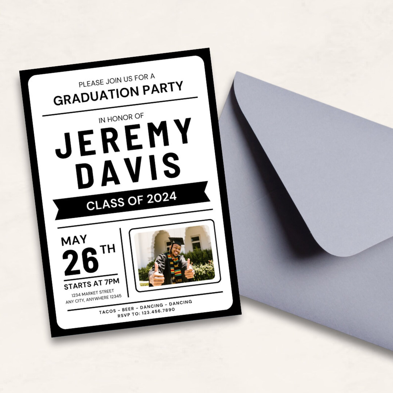 Graduation Invitation 2024 Template, Graduation Party Invite, College ...