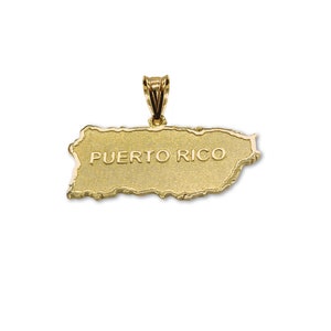 Puerto Rico Pendant: Silver or Gold Over Silver Island Charm - Etsy