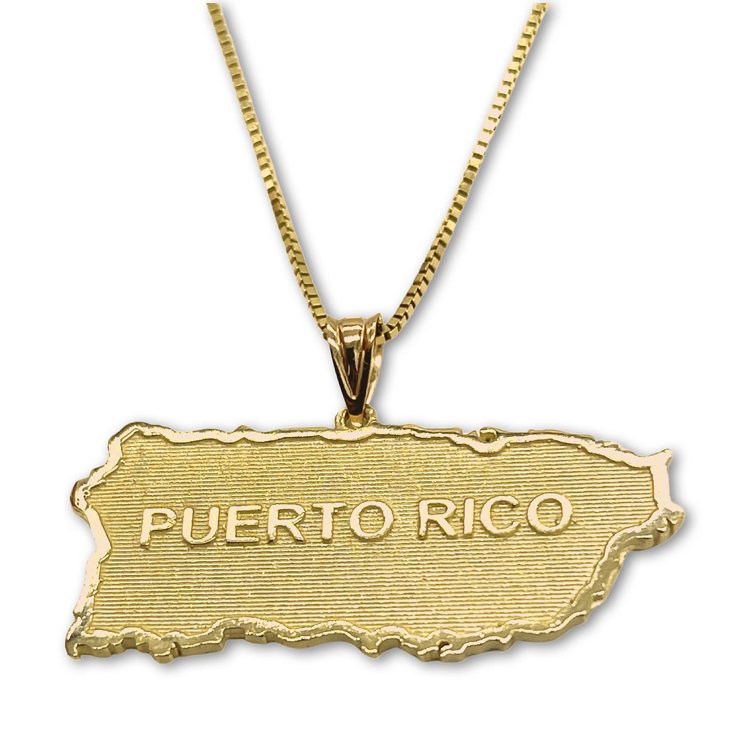 Gold Puerto Rico Pendant 14kt Yellow or White Gold - Sm or Lg Size ...