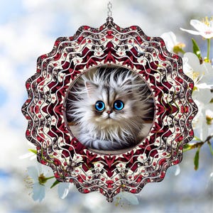 Blue Eyed Sad Little Kitten Wind Spinner, Kitty Cat Wind Spinner, Cat ...