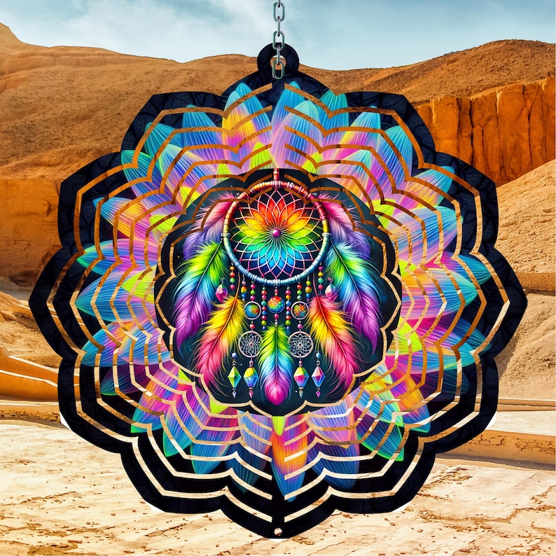 Mandala Native American Style Dream Catcher Wind Spinner: 8 or 10-inch ...