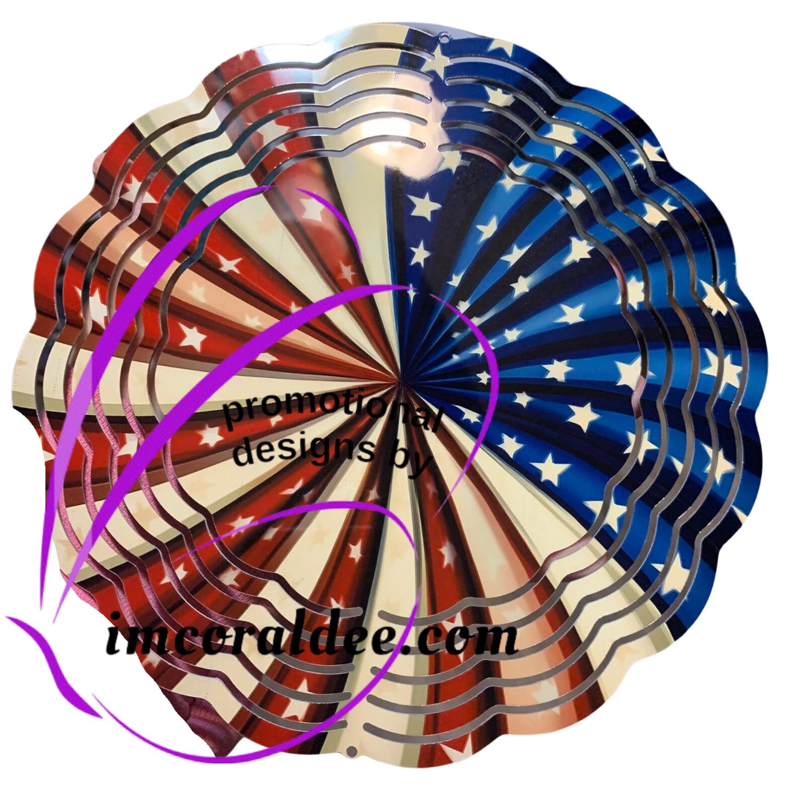American Flag Circular Wind Spinner, Patriotic Flag Wind Spinner, Red ...
